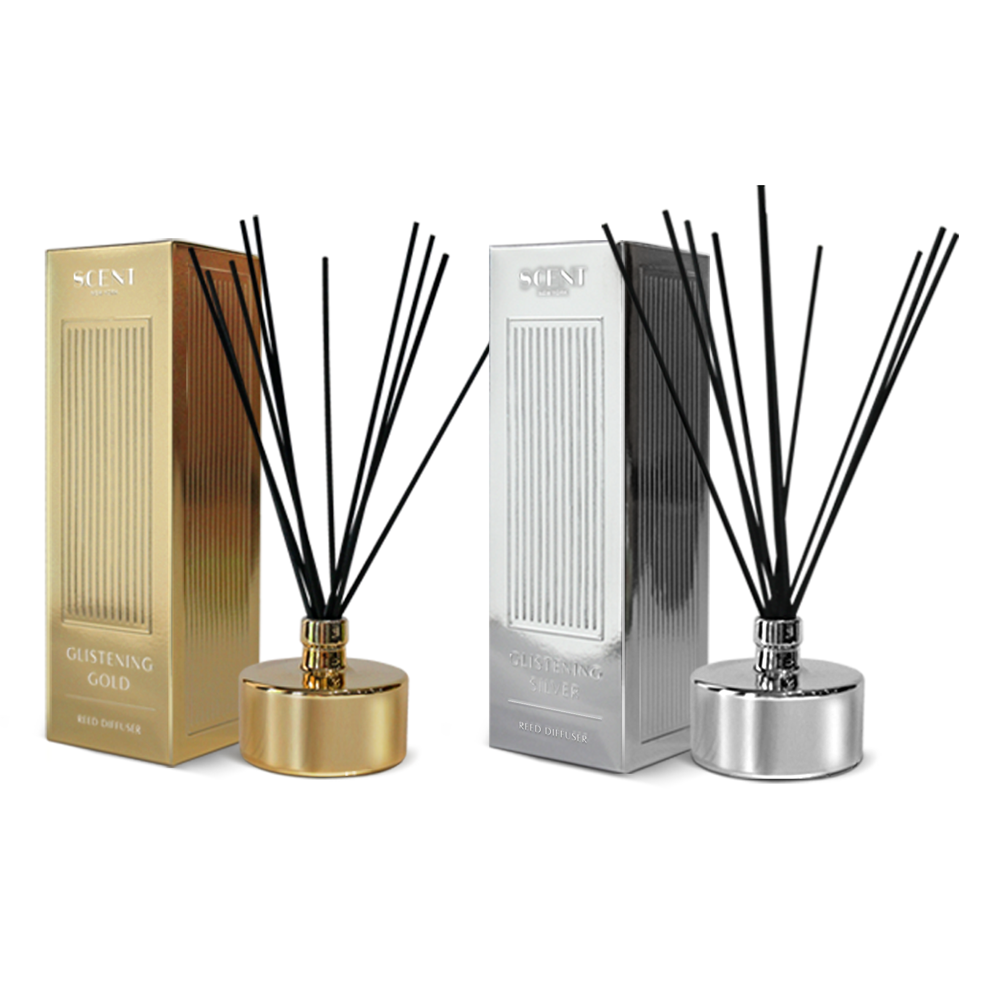 Glistening Gold & Glistening Silver Reed Diffusers Bundle – Scent New York