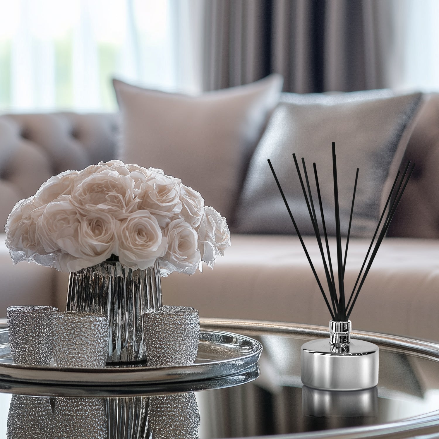 Glistening Silver Reed Diffuser – Scent New York
